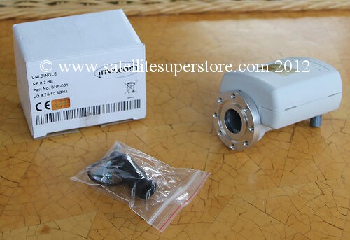 Invacom feedhorn, Invacom feedhorn with yellow cap and c120 flange LNB ...